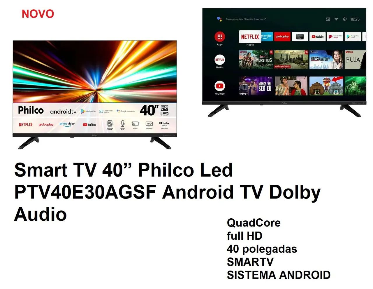 Smart TV 40'' Philco Led Android TV Dolby Audio - TVs - Iguaçu, Fazenda ...