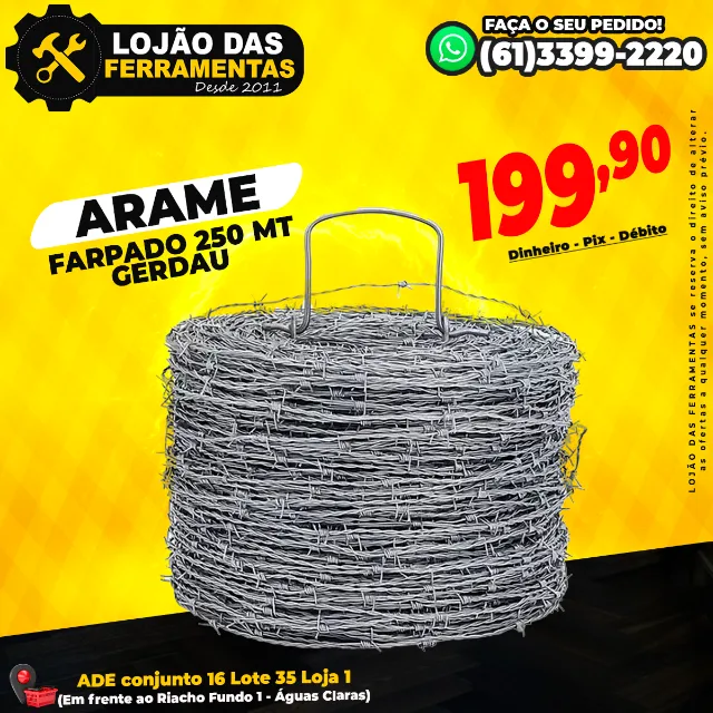 "arame farpado 500 metros" no Brasil