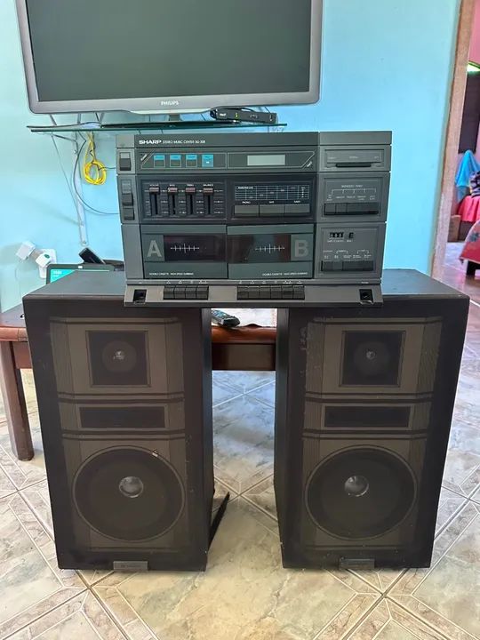 Som Sharp Stereo Music Center 360R - Completo! - Aparelhos de Som ...