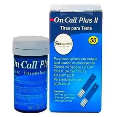 50 Tiras De Glicose On Call Plus Ii Cor Azul - Equipamentos Médicos e ...