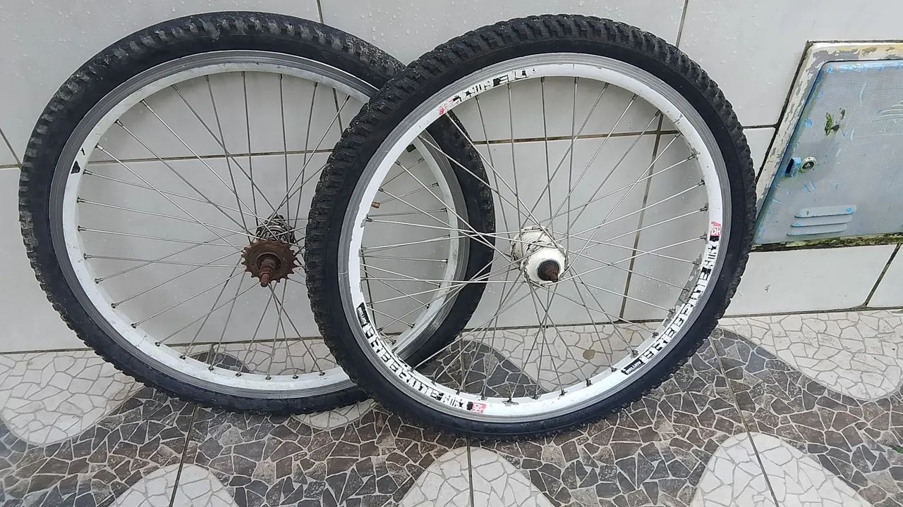 Rodas de bicicleta aro 26 tipo vmax completo rolamento raios inox ...