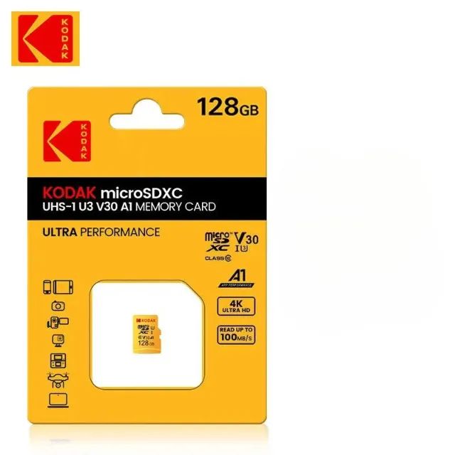 Cartão Micro SD Kodak 128gb 4k A1 Class10 Plus - Armazenamento - Centro ...