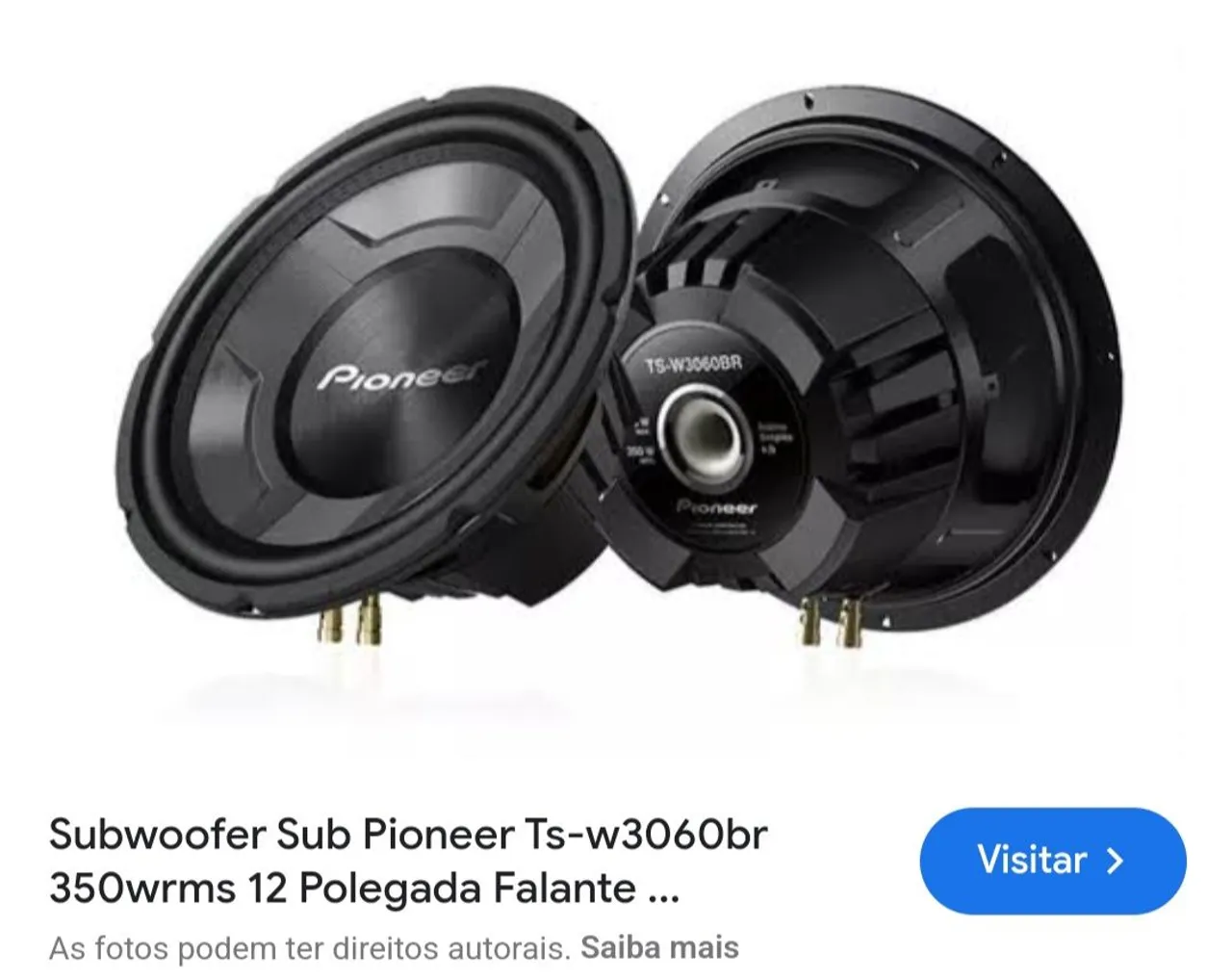 "subwoofer pioneer 12 polegadas" - Equipamentos e Acessórios de Som no Brasil