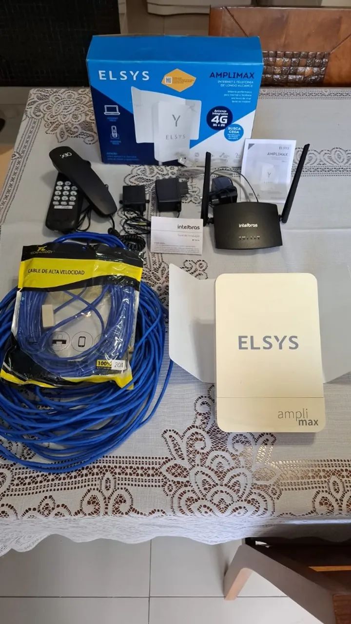 Kit Internet Rural E Telefonia Móvel Amplimax 4g + Roteador + 40 metros ...
