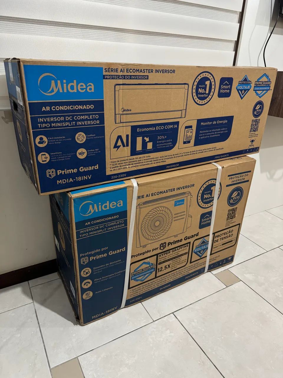 Ar Condicionado Midea Inverter 18.000 BTUs Quente/Frio - Novo Lacrado ...