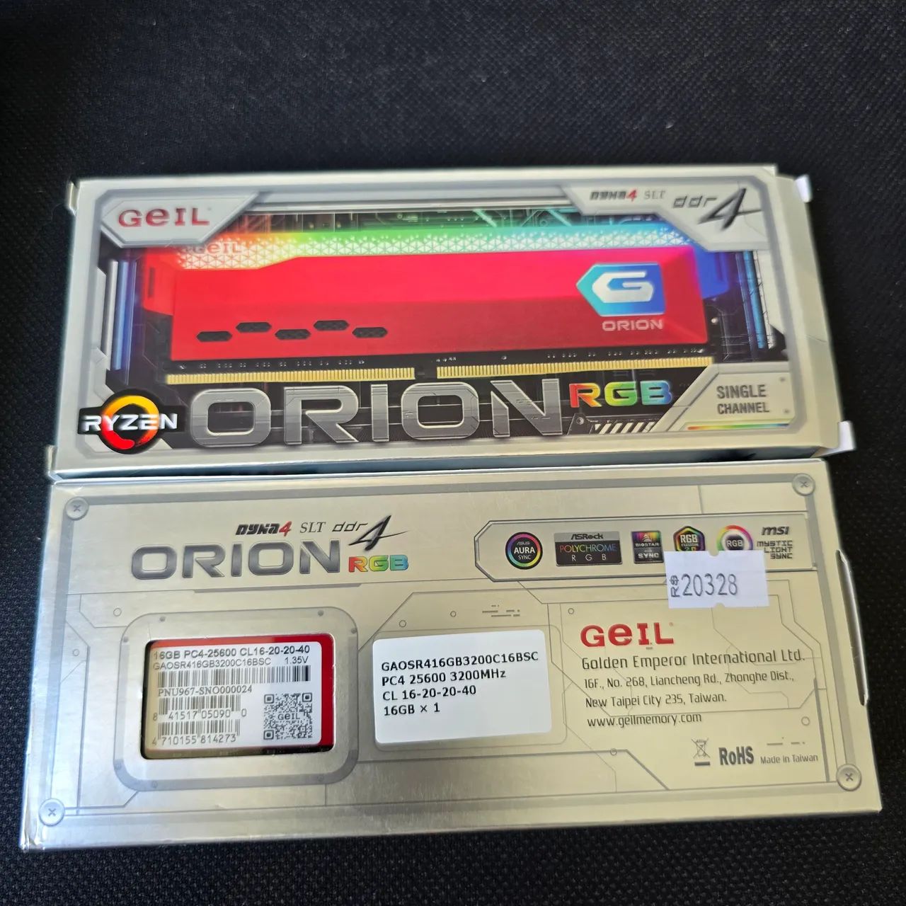 Memória RAM 32GB (2x 16GB) GeIL Orion RGB DDR4 3200MHz Versão Ryzen ...