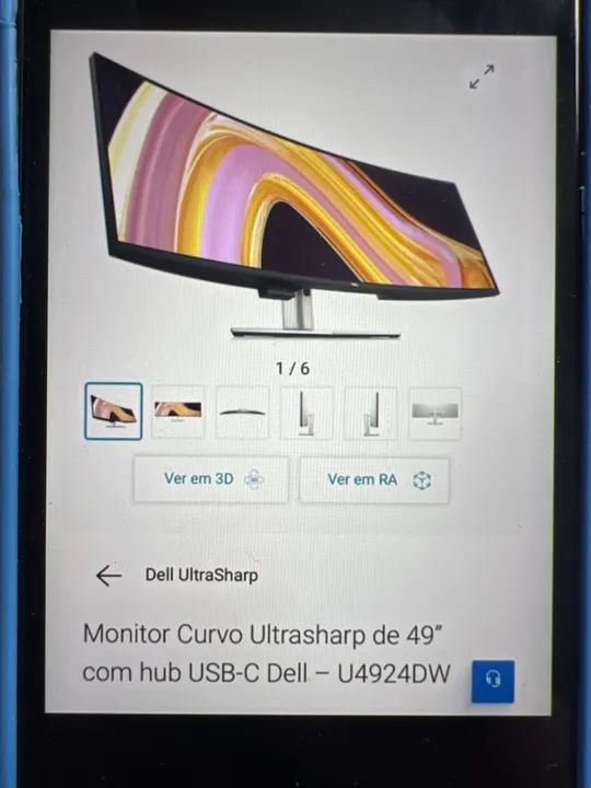 Monitor Curvo Dell UltraSharp de 49 polegadas com hub USB-C ...