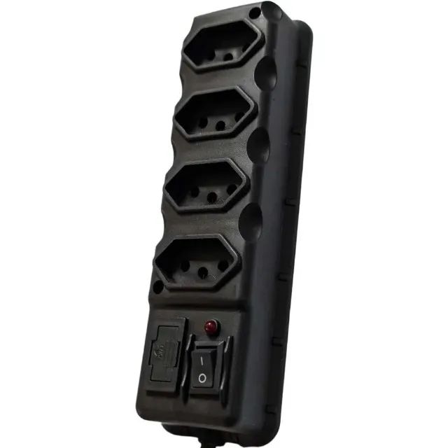 Filtro de linha 4 tomadas Tripolar 10 Amperes com fusível e interruptor - Entrega - Periféricos ...