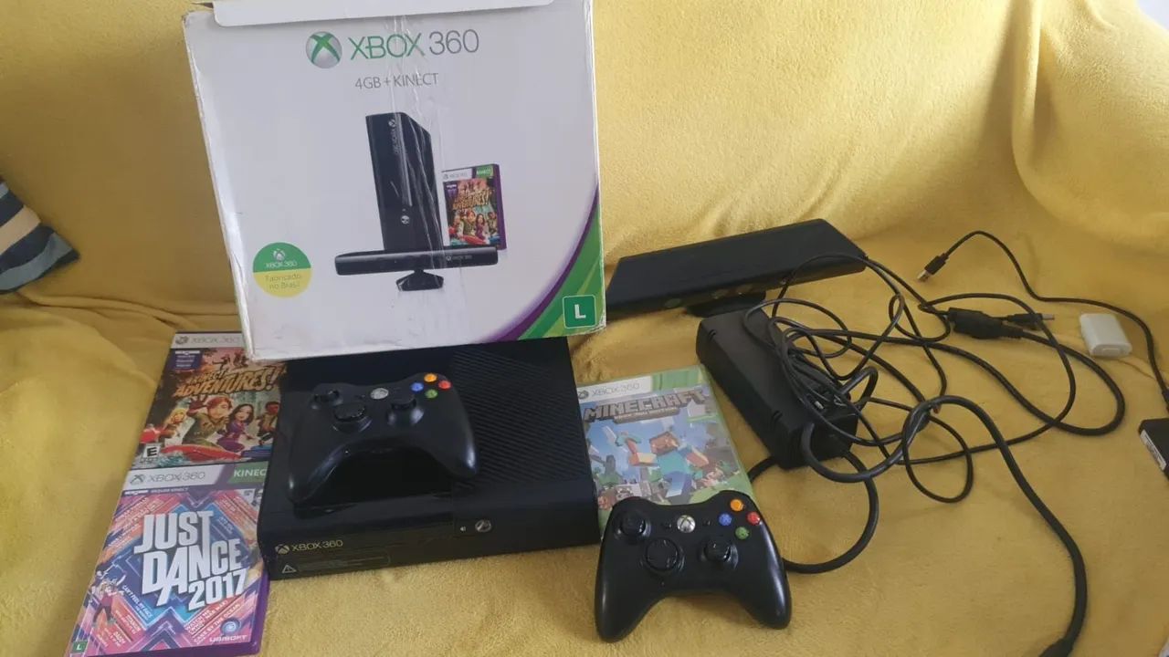 Xbox 360 4GB com Kinect - Completo! - Consoles de Vídeo Game - Jatiúca ...