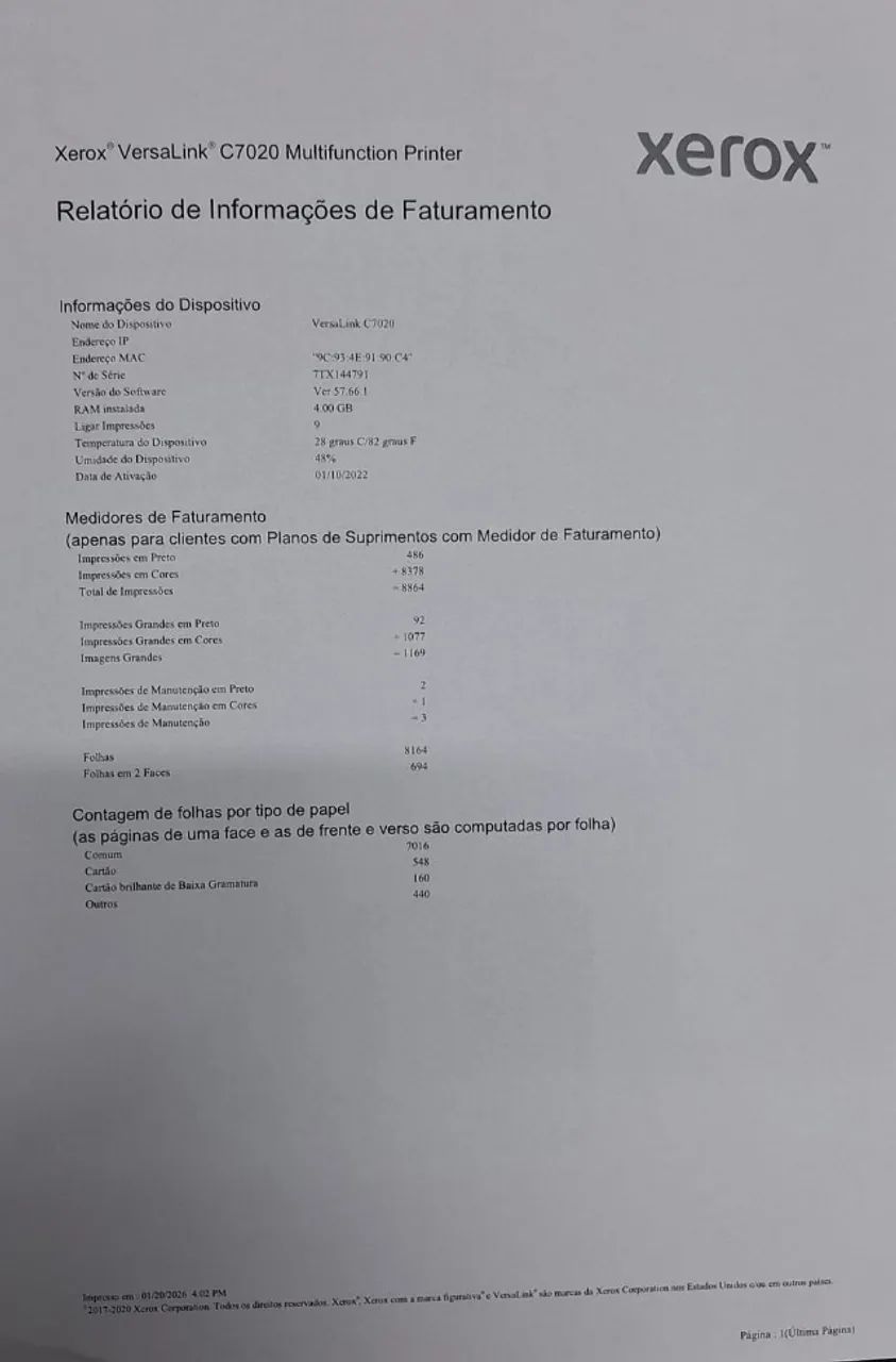 Impressora Laser Multifuncional Xerox C7020 - A3 - Periféricos e ...