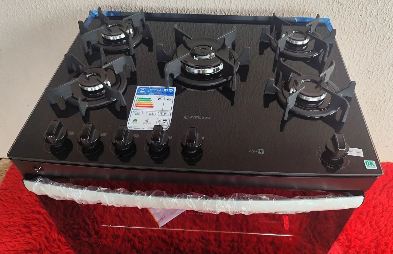 FOGÃO ATLAS AGILE UP 5 BOCAS MESA DE VIDRO - Fogões e Fornos ...