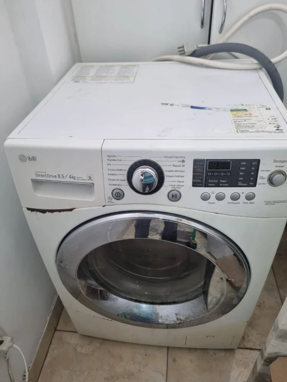 Máquina de Lavar LG Inverter DirectDrive 8.5/4kg (DEFEITO NA PLACA ...