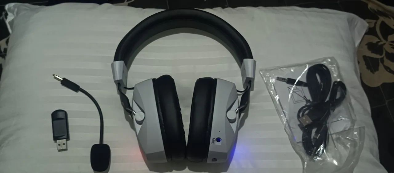Headset sem fio Bl100 pro 3 modos WiFi, Bluetooth, cabeado - Fones de ...