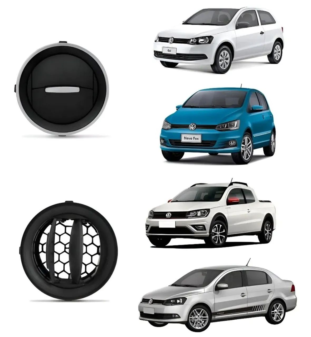 Jogo 4 Difusores De Ar Gol Voyage Saveiro G4 G5 G6 Up - Borda Prata ...