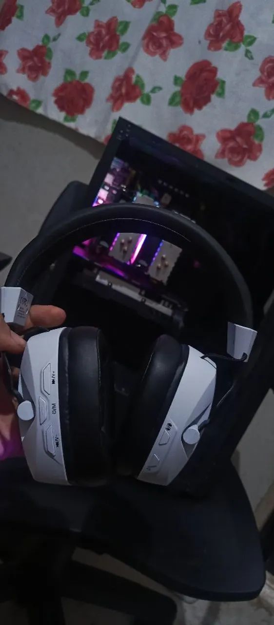 Headset sem fio Bl100 pro 3 modos WiFi, Bluetooth, cabeado - Fones de ...