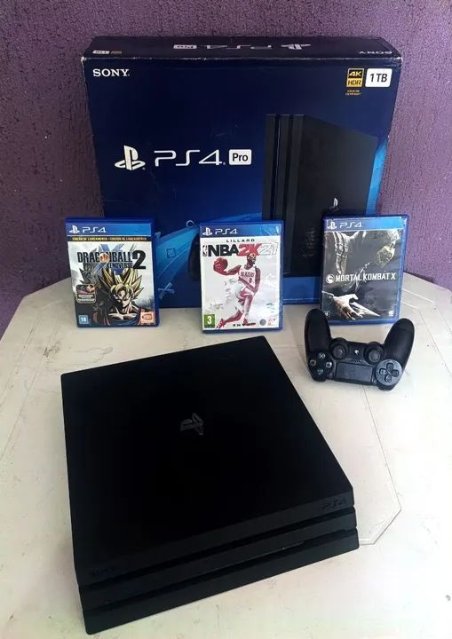Ps4 Pro 4K 1TB C/ Caixa Completo - Ac cartão em até 10x SEM juros ...
