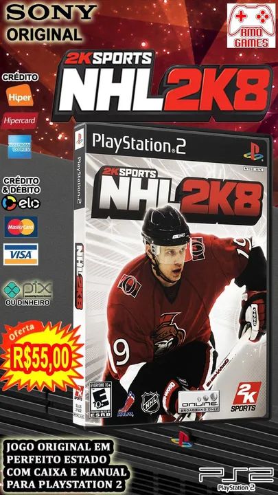 Jogo Original NHL 2K8 para PlayStation 2, aspecto de novo! - Consoles de Vídeo Game - São ...