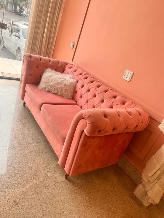 Sofá Namoradeira Chesterfield Rosa Queimado - 2 Lugares - Sofás e Poltronas - Vale do Sol ...