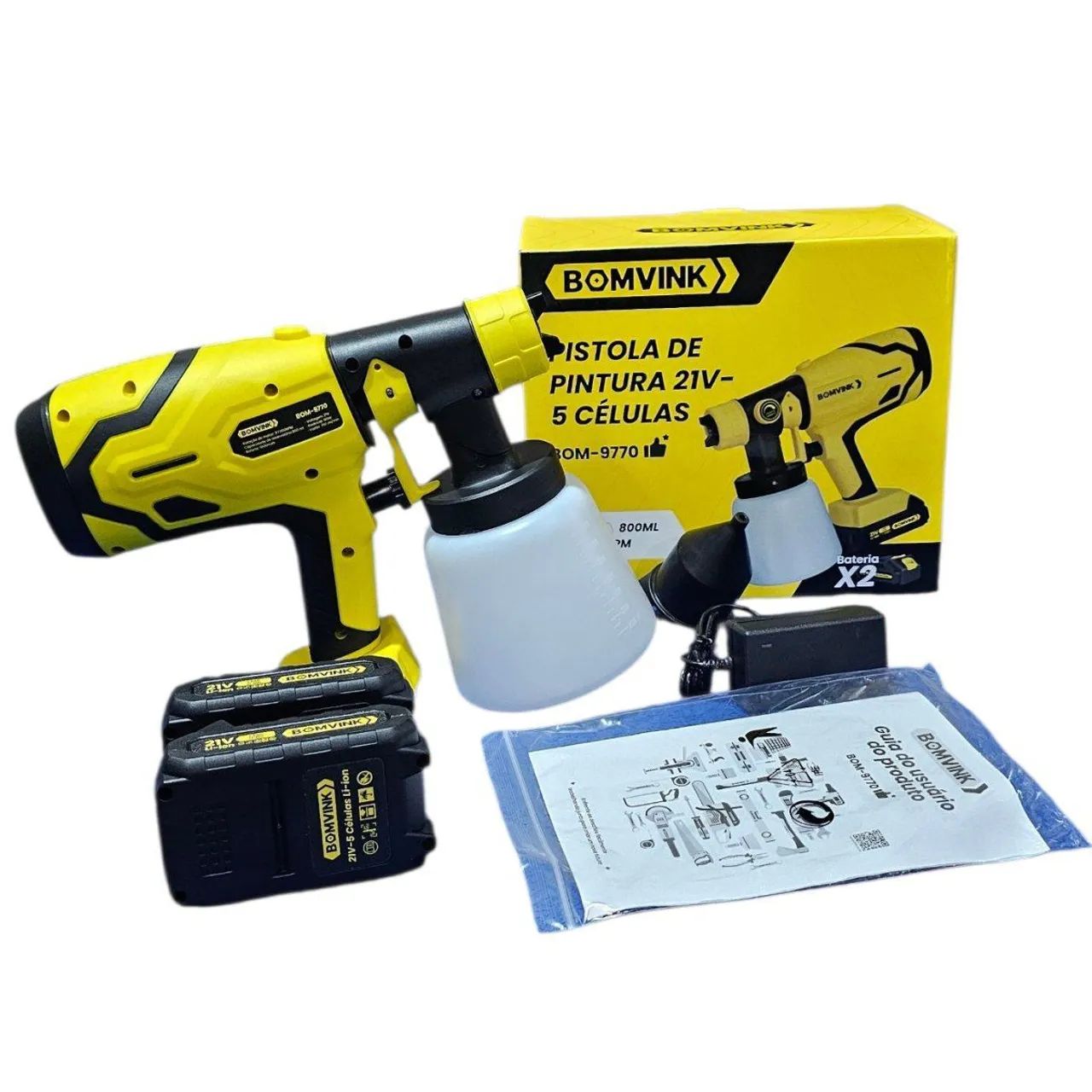 Pistola De Pintura Pulverizadora A Bateria Portátil Sem Fio 21v - Ferramentas de Pintura ...