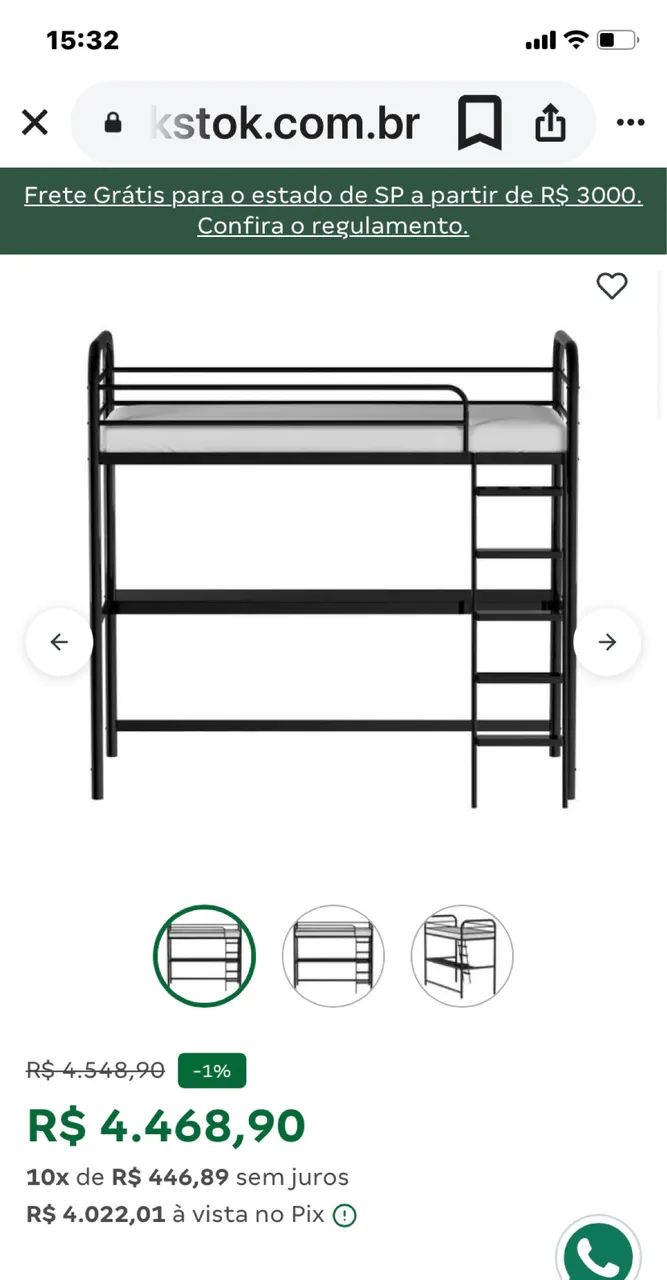 Beliche Tok Stok - Camas e Colchões - COHAB C, Gravataí 1467541333 | OLX