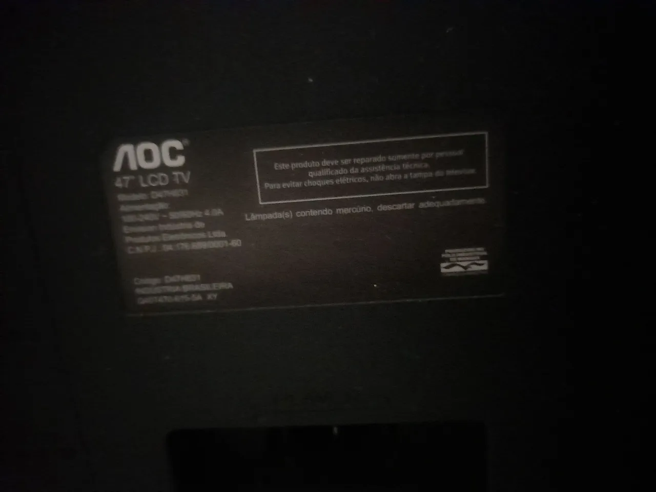 "tv aoc 47 polegadas" - TVs no Brasil