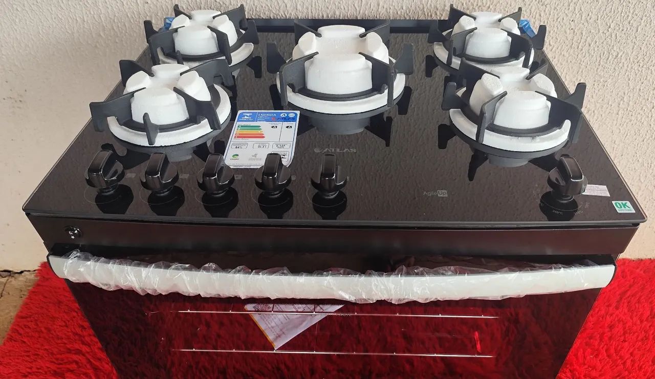 FOGÃO ATLAS AGILE UP 5 BOCAS MESA DE VIDRO - Fogões e Fornos ...