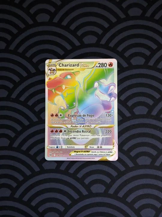 Carta Pokémon, Charizard V-ASTRO (174/172), Rara Arco-Iris / Rainbow ...