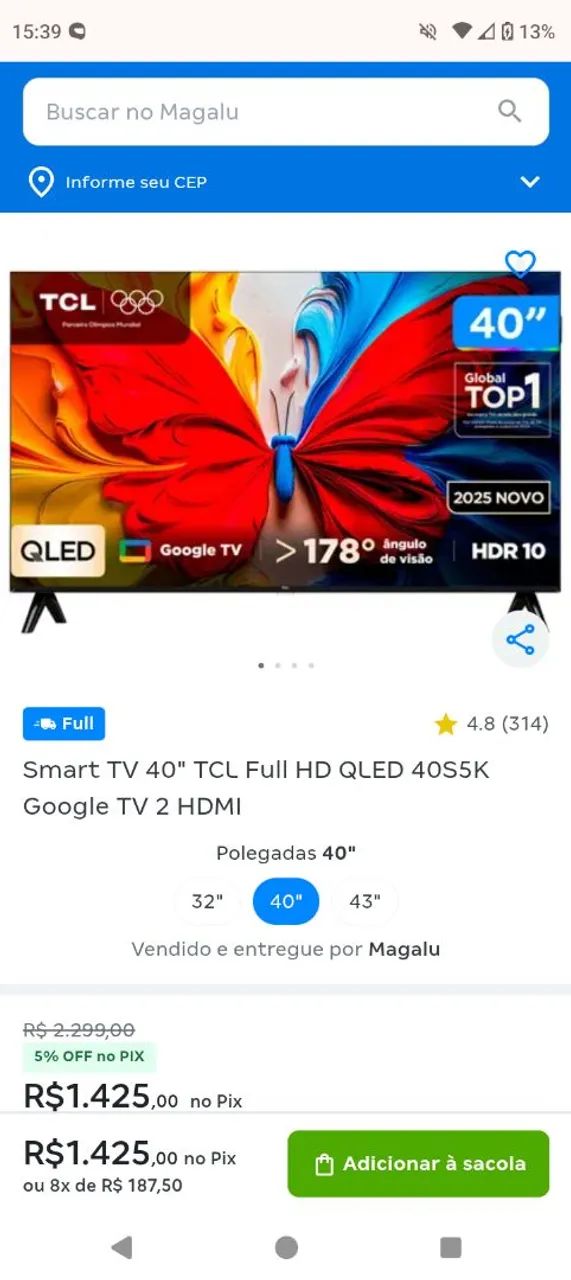 Tv AOC 40 polegadas - TVs - Copacabana, Rio de Janeiro 1460627624 | OLX