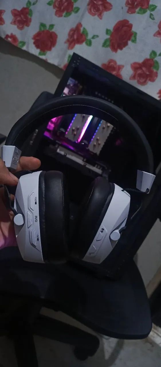 Headset sem fio Bl100 pro 3 modos WiFi, Bluetooth, cabeado - Fones de ...