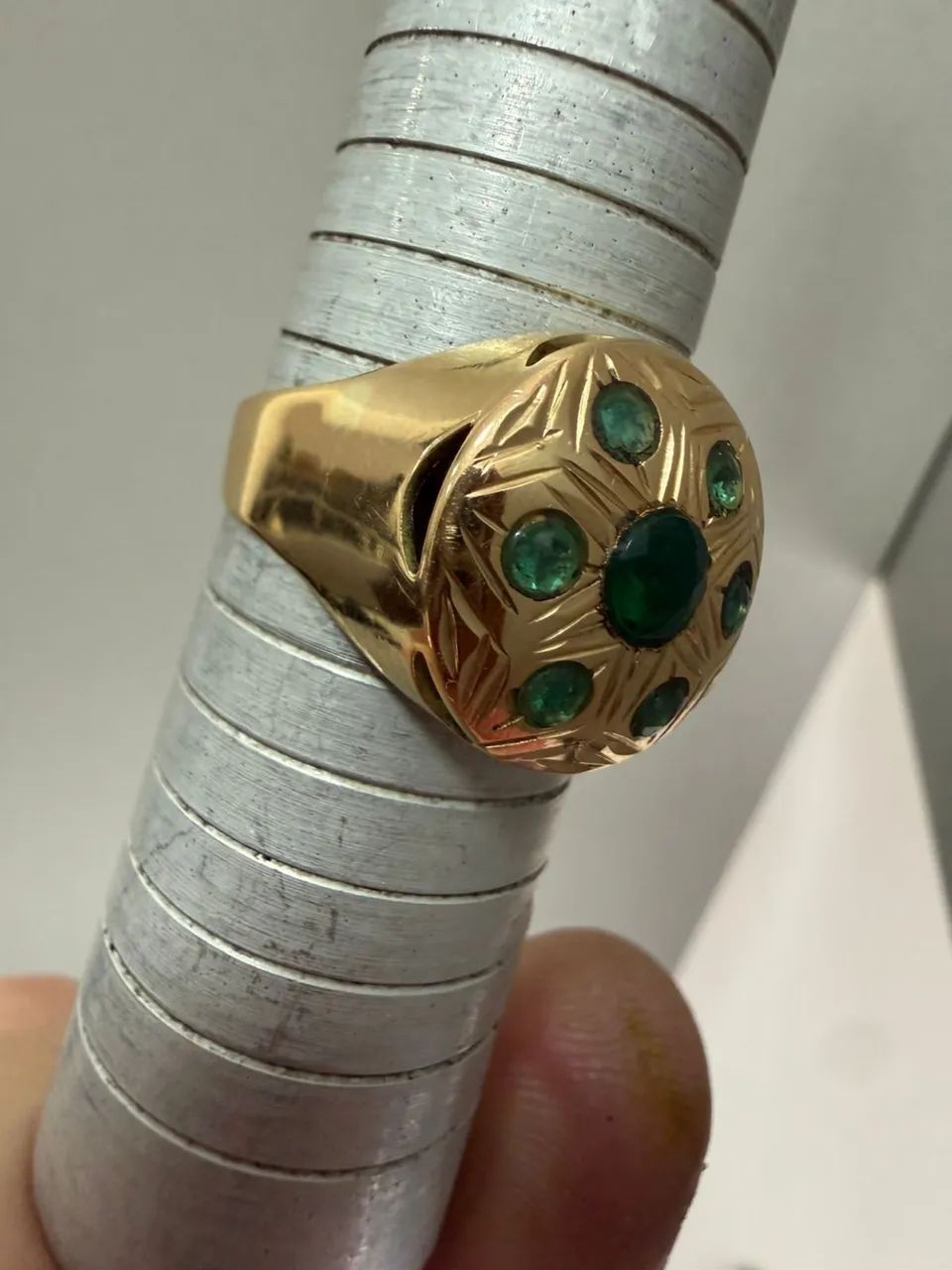 Anel de ouro 18K com esmeralda natural novo certificado garantia eterna ...