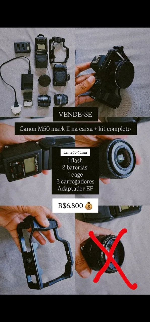 CAMERA CANON M50 MARK II + KIT COMPLETO - Câmeras e Filmadoras - Poço ...