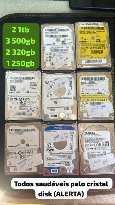 LOTE HDS EM ALERTA EDITADOS NO CRYSTAL DISK - Armazenamento - Vila ...