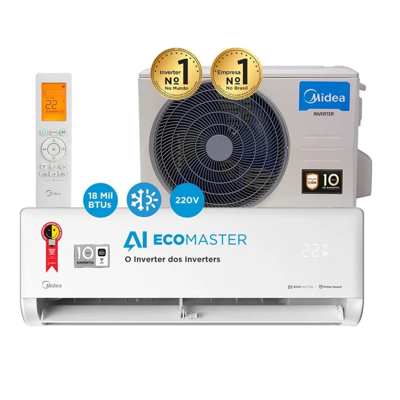 Ar Condicionado Split 9.000 Inverter Midea Ecomaster - Lacrado na Caixa ...