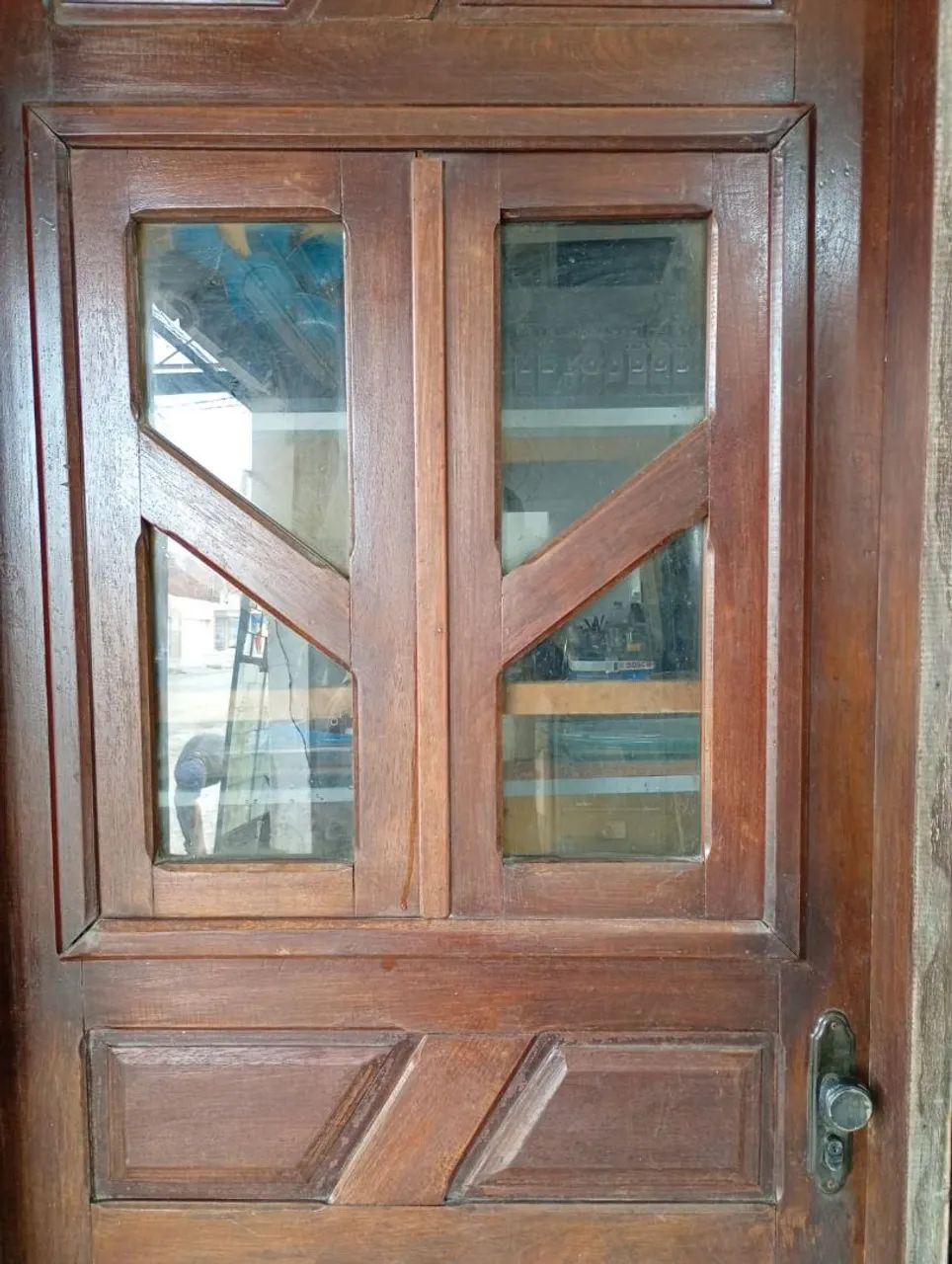 PORTA DE MADEIRA JATOBÁ DE FRENTE 80×210 SEM A BANDEIRA valor 750 ...