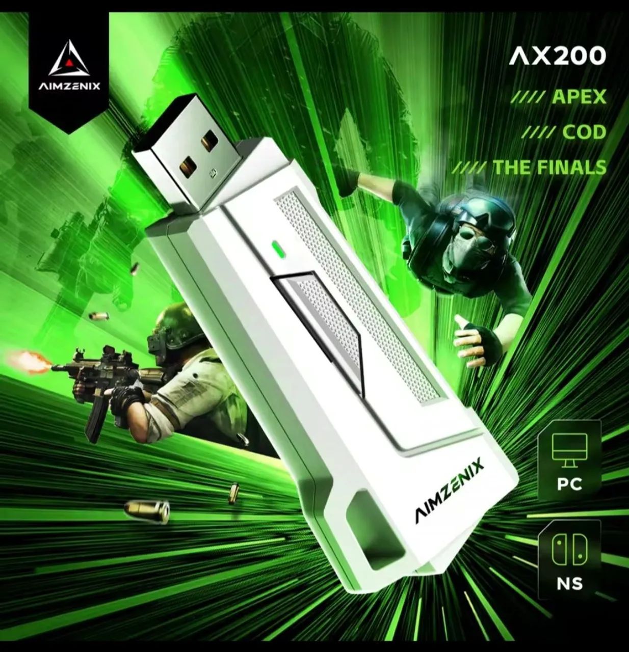 Adaptador Aimzenix AX200 - PC/NS - Apex, COD e The Finals - Periféricos e Acessórios de ...