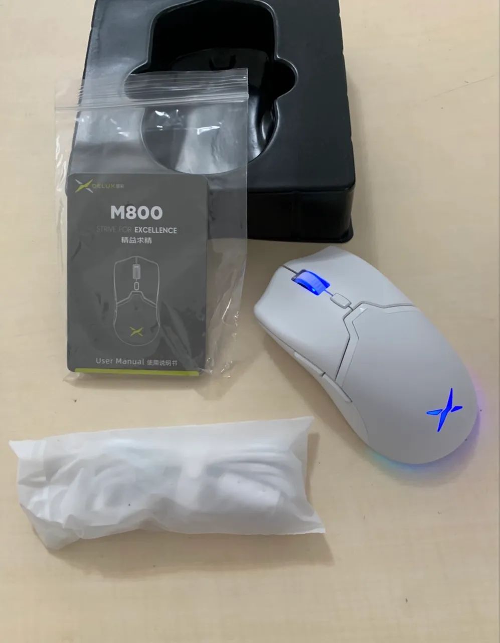 Promoção Delux M800 Pro RGB PAW3395 c/ 26.000 DPI Tri-Mode Wireless ...