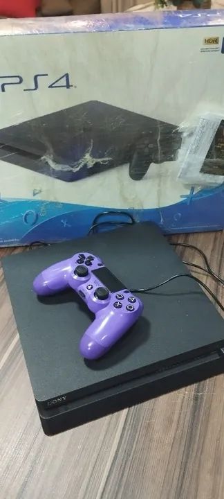 Playstation 4 Slim + Controle Roxo - Consoles de Vídeo Game - Cachoeira ...