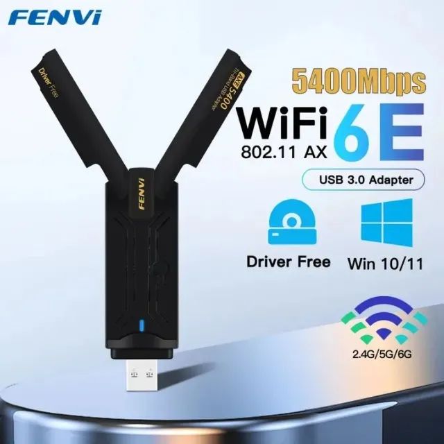 Adaptador Usb Wifi 6 Fenvi Ax5400 Tri -band 2.4g 5ghz 6ghz - Conectividade e Dispositivos de ...