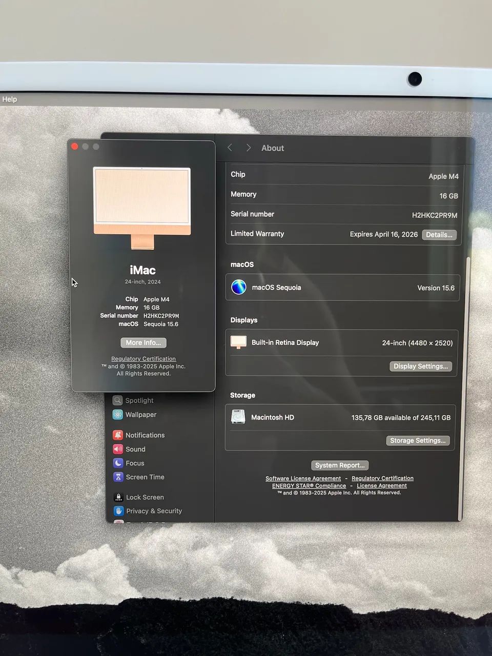 iMac M4 Apple (2025) Laranja - 16GB RAM - Chip 10 Núcleos - 4 Portas ...