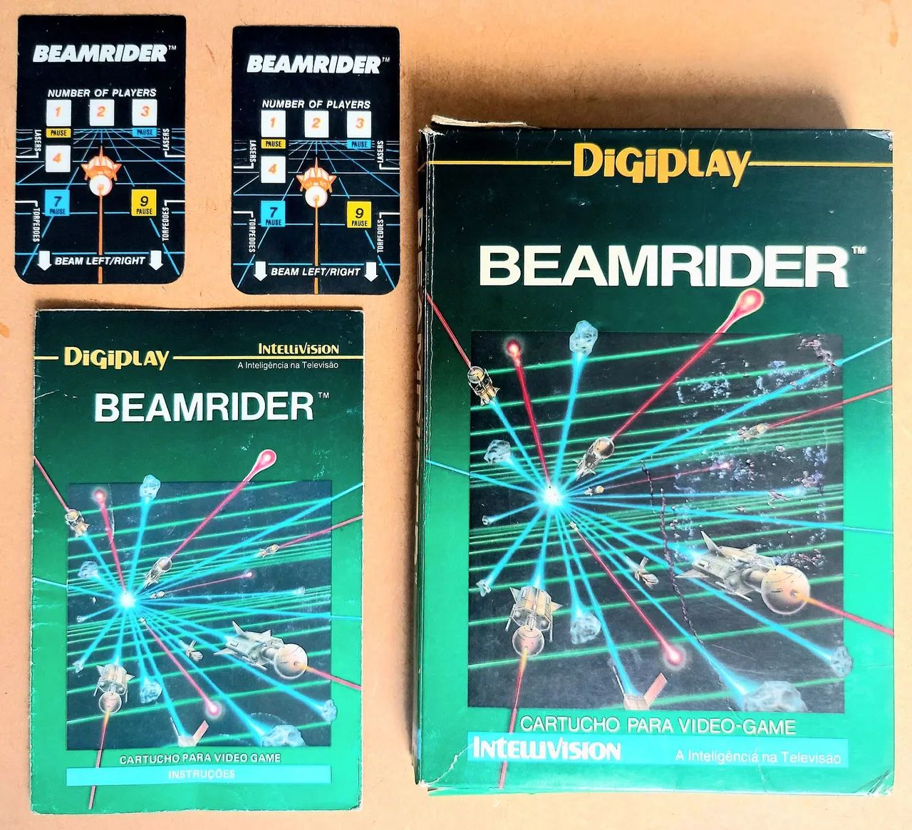 Intellivision Caixa Manual e Overlay (cartões) do Jogo BEAMRIDER ...