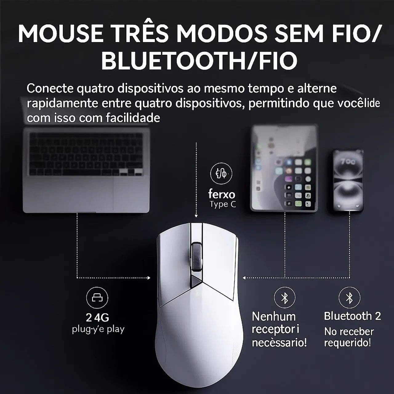 Mouse Gamer Sem Fio Eweadn Gs01 12800dpi Recarregável - Periféricos e Acessórios de Computador ...