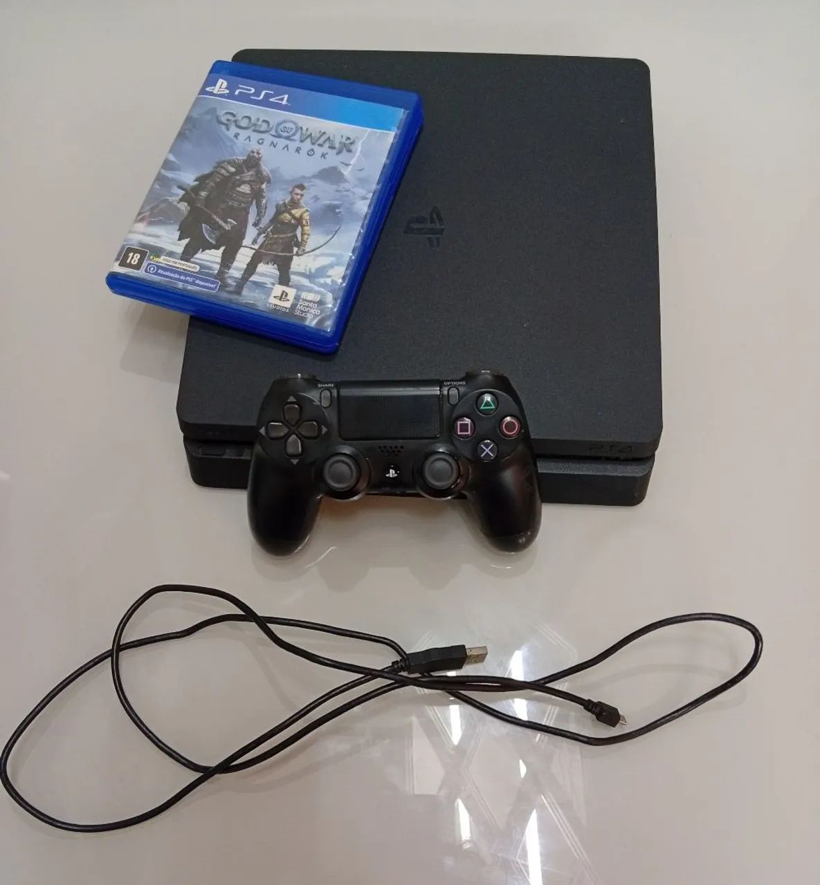 PS4 SLIM 1TB +1 CONTROLE + GOD OF WAR RAGNAROK - Consoles de Vídeo Game ...