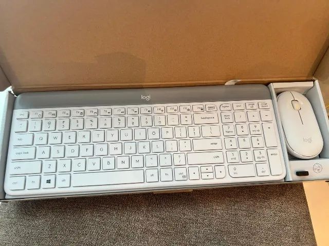 Teclado e Mouse Logitech Original Slim Combo MK470 - Branco Raro ...