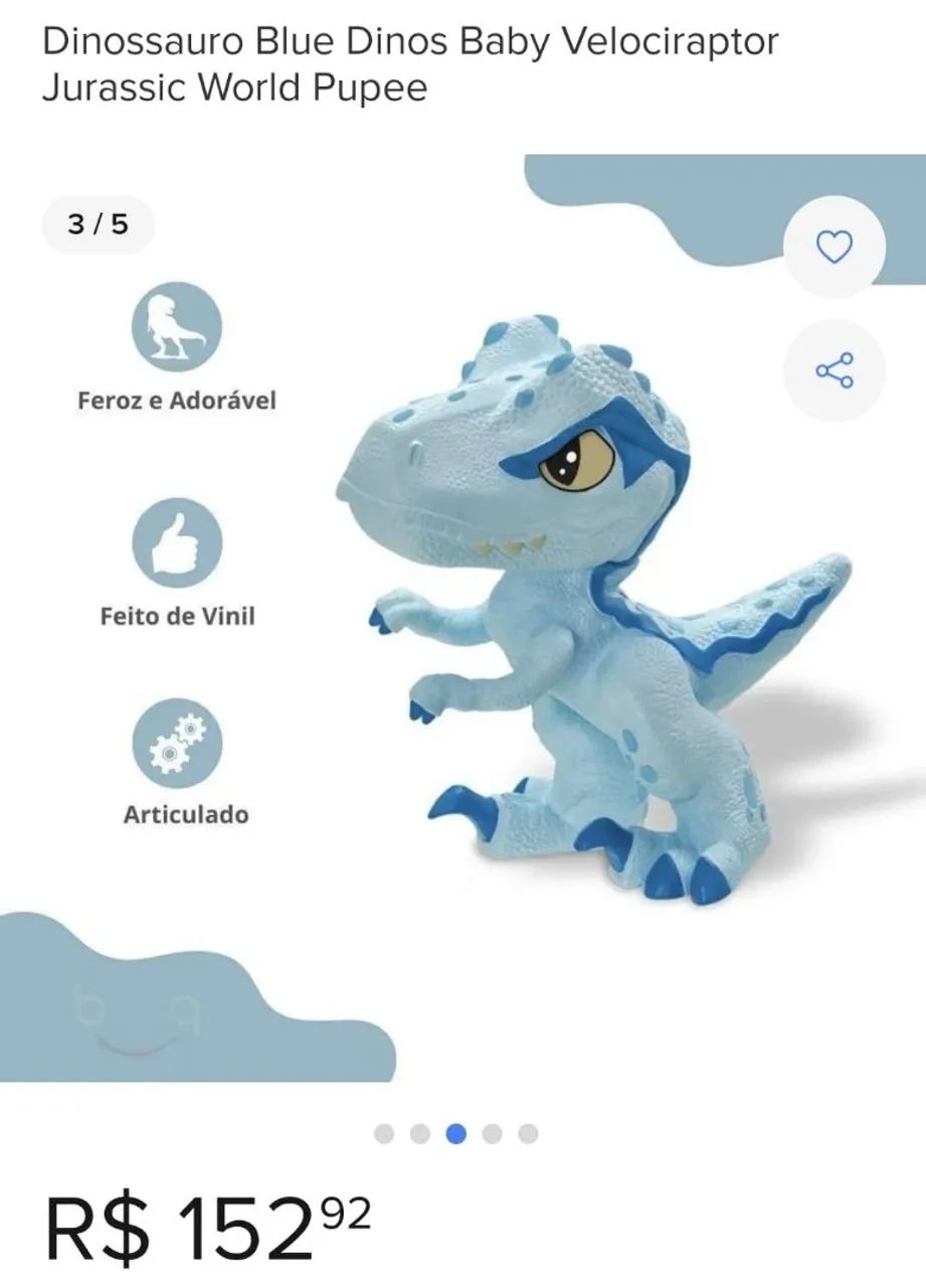Dinossauro Blue Dinos Baby Velociraptor Jurassic Wold - Brinquedos e ...