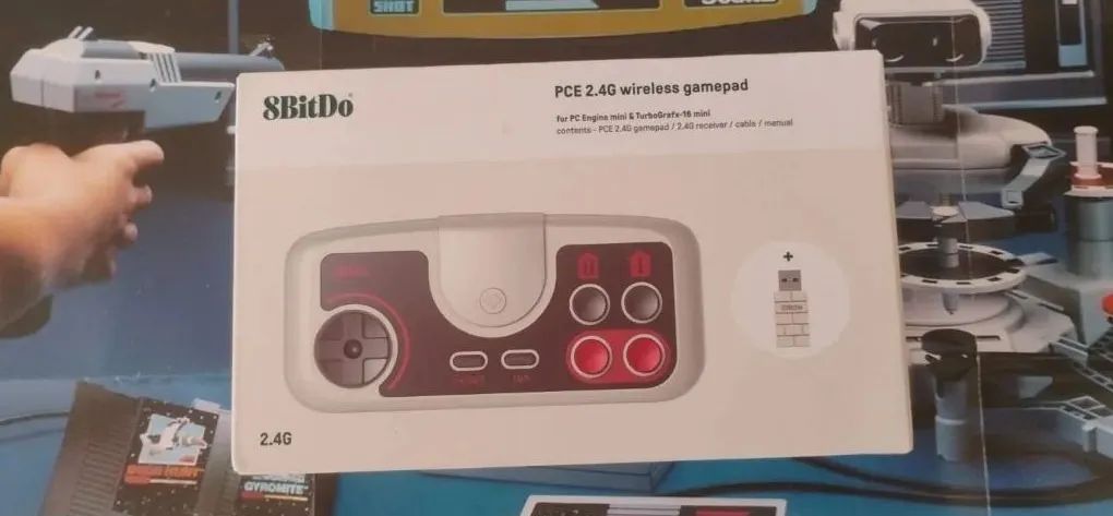 Controle 8bitdo PCe 2.4G + Dongle / para Raspbarry pi, PC, Tg16 mini ...