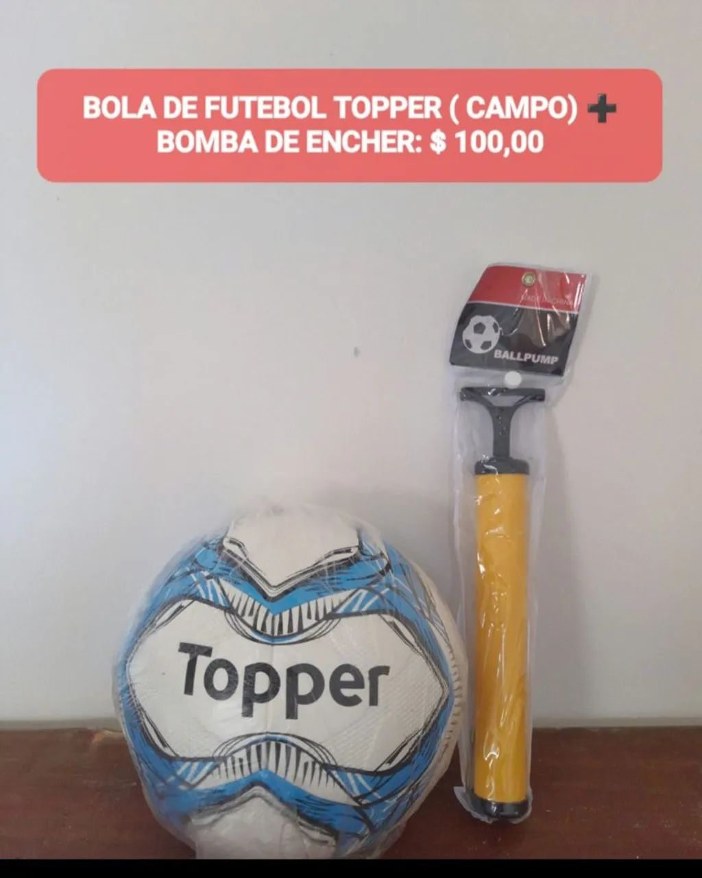 Bola de Futebol Topper Campo + Bomba - Esportes de Quadra e Ao Ar Livre ...