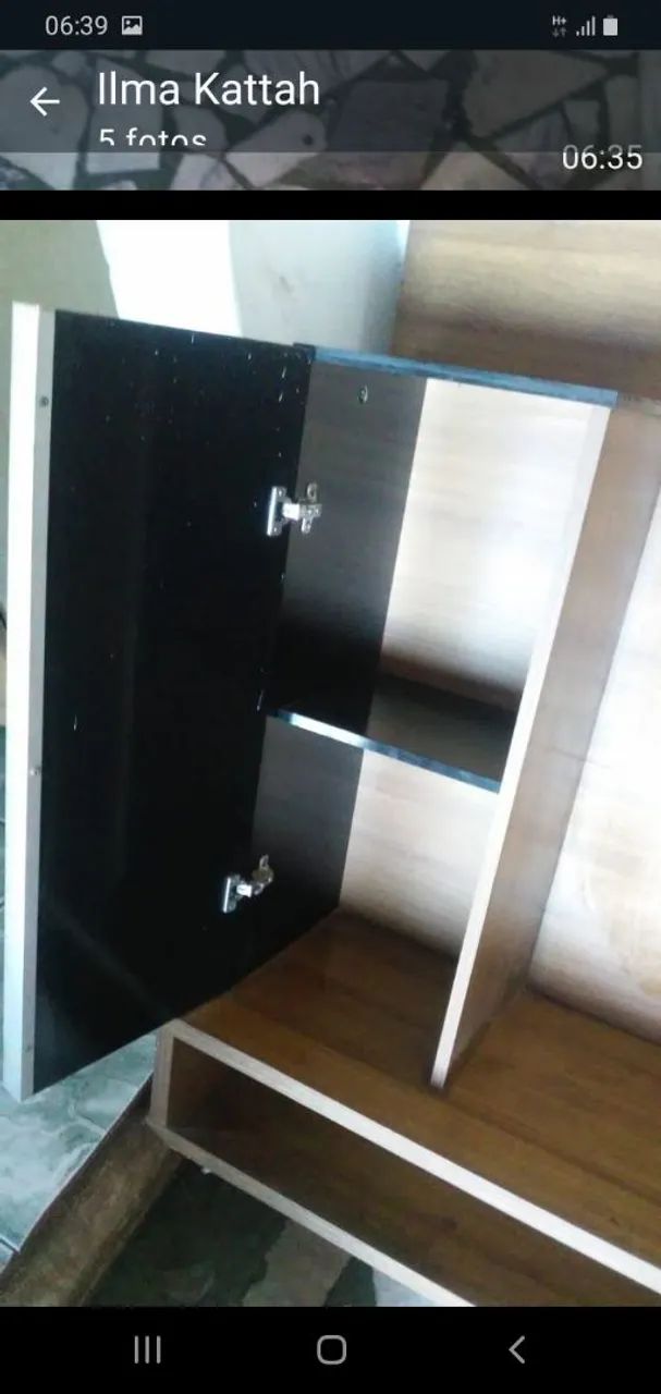 RAQUE LINDO PESADO para sua sala com armarinho encima embaixo - Racks e ...