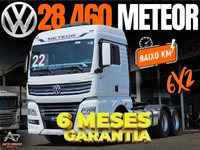 Vw 28460 Meteor 6x2, garantia de 6 meses, teto alto, leito, baixo Km ...
