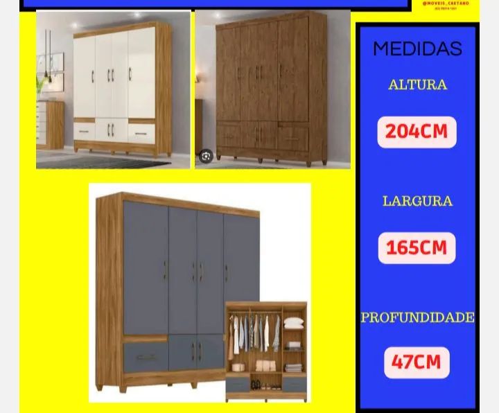 Guarda-Roupa Moderno com Amplo Espaço Interno - Armários e Guarda ...