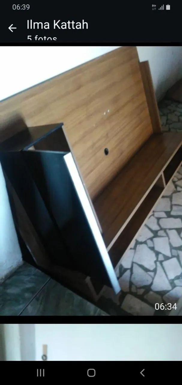 RAQUE LINDO PESADO para sua sala com armarinho encima embaixo - Racks e ...